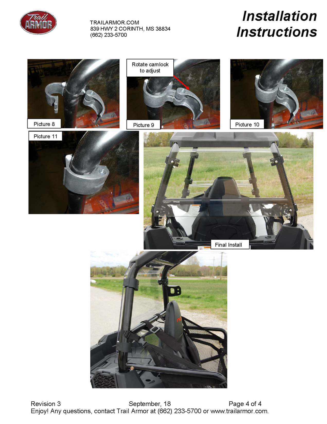 Trail Armor Polaris Sportsman Ace CoolFlo Windshield with Fast Clamps ...
