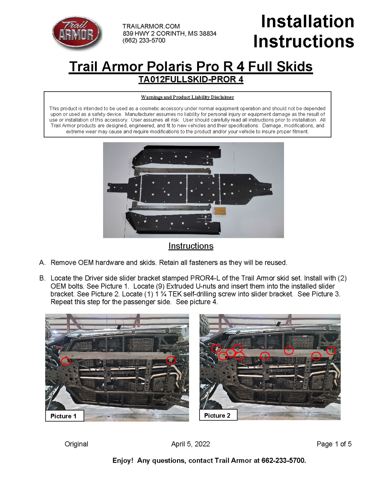 Trail Armor RZR Pro R 4 Full Skids with Standard or Trimmed Sliders ...